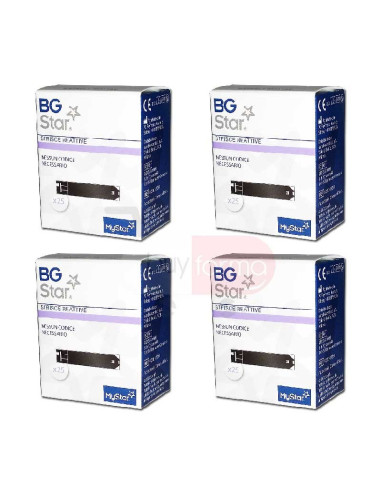 4X BGStar MyStar - 100 Strisce Reattive Glicemia - Promo Pack